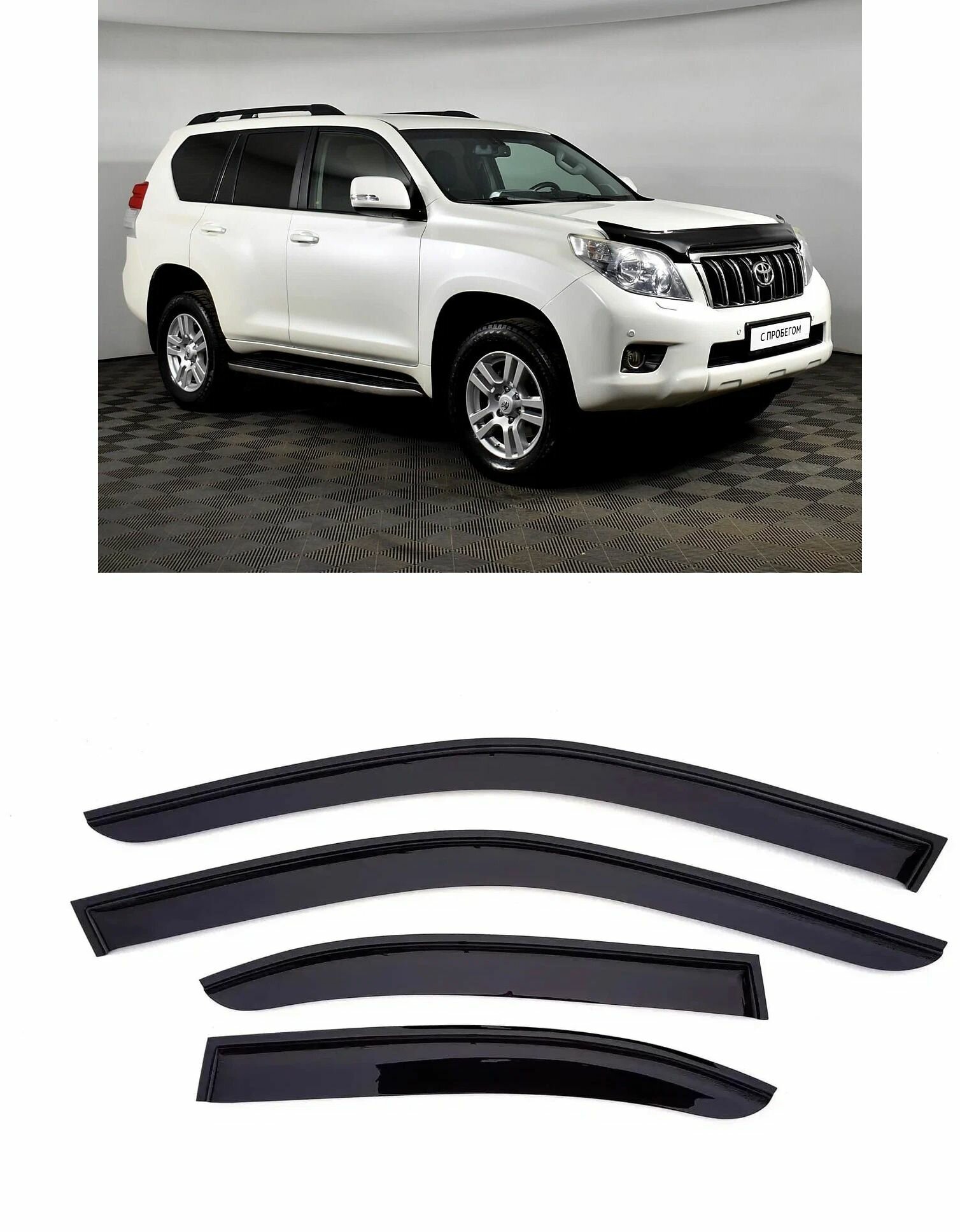 Дефлекторы боковых окон TOYOTA Land Cruiser Prado Тойота Ленд Крузер Прадо 150 (2009-2013)