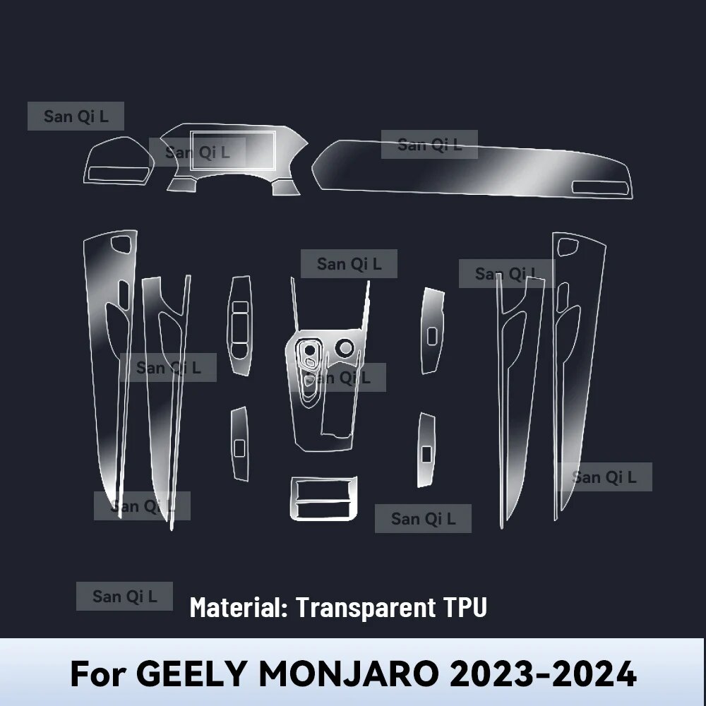 Прозрачный ТПУ для GEELY MONJARO 2023-2024, Left rudder driving, Color Name: A