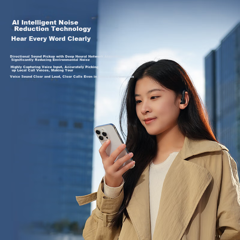 Sibyl Bluetooth Earphones Wireless Semi-In-Ear Hanging Ear Noise Cancelling 2025 Hot List New Model Ultra Long Battery Life for Gaming Sports Running Cycling Compatible with Huawei, Vivo, Apple, Honor