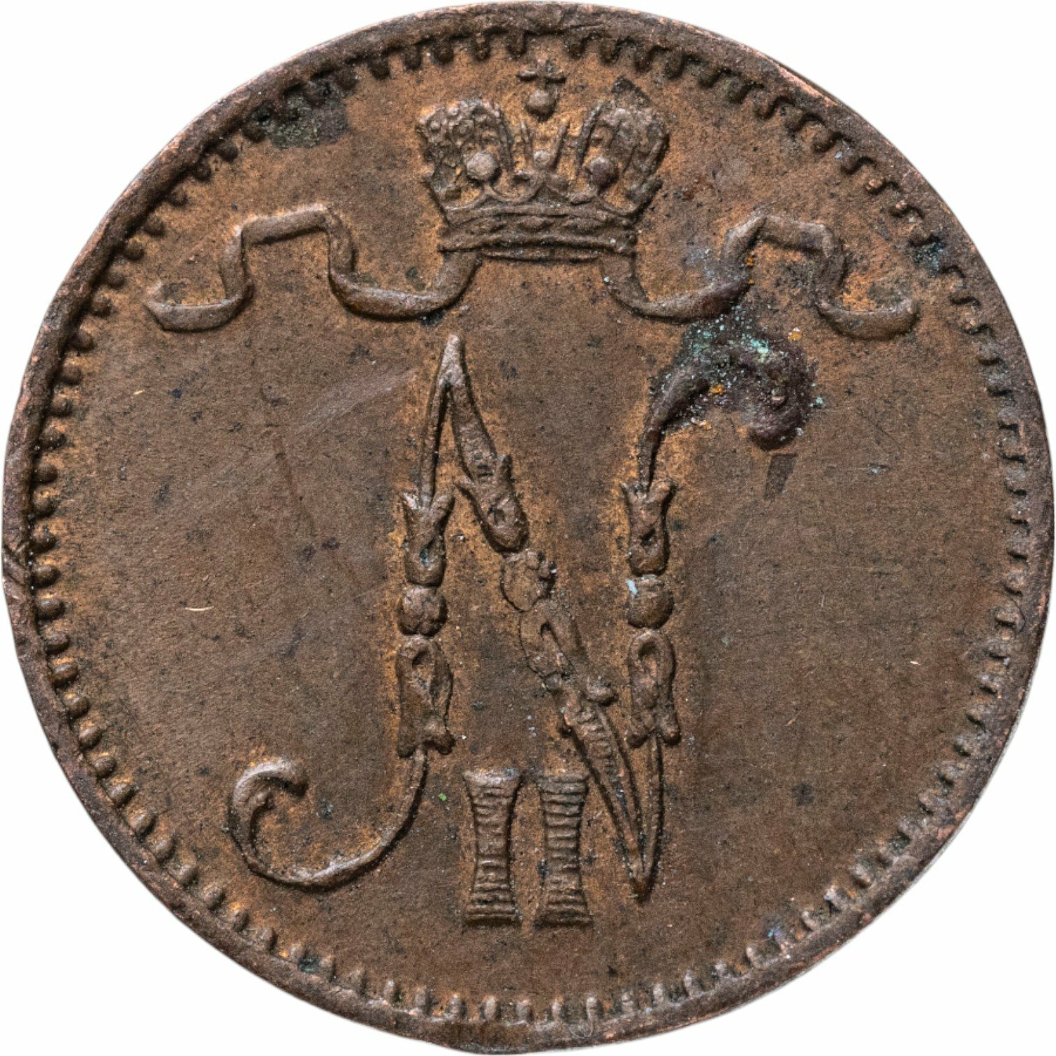 1 пенни penni 1914 Российская Финляндия, Медь, в сохранности UNC