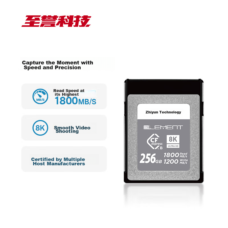 Zhiyu Technology 256GB CFexpress Type B Memory Card, High-Speed Mirrorless Camera CFexpress Card, Compatible with Fuji, Canon, Nikon, Sony