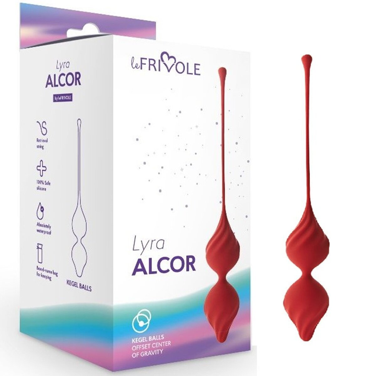 Вагинальные шарики «Alcor Lyra», цвет бордовый, Le Frivole Costumes, 21 см