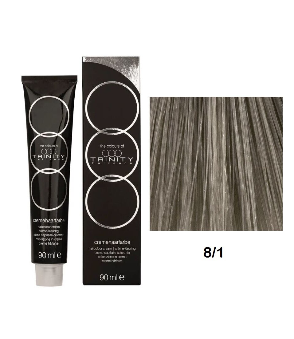 Trinity COT Тринити Стойкая краска с кератином 90 мл - COT 8/1 hellblond asch Светлый блонд пепельный