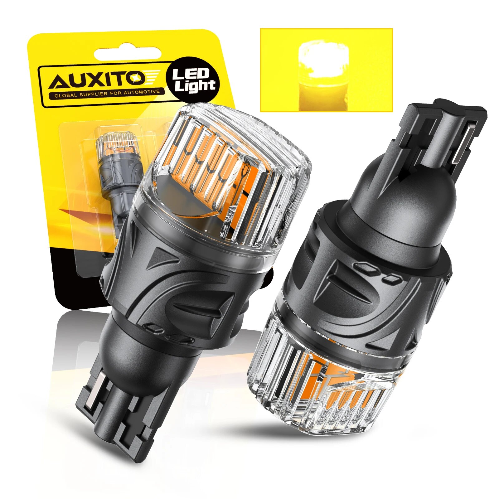 AUXITO 2 шт. T15 W16W LED Желтый Стоп-сигнал Canbus