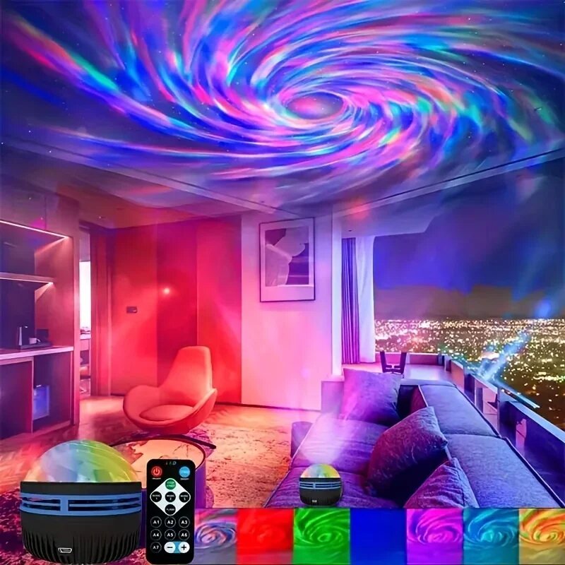 RGB Ночник «Северное Сияние» круглой формы Aurora with Remote