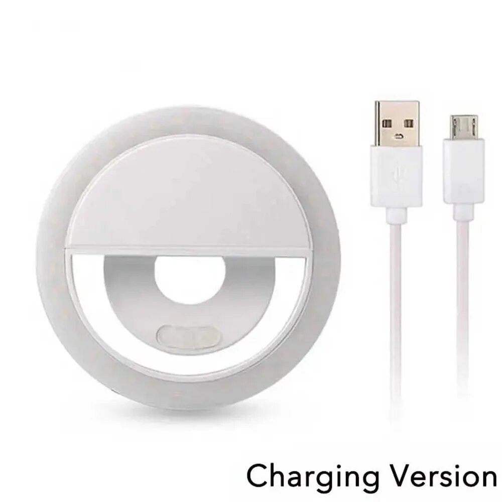 Кольцевая лампа для селфи White с USB-зарядкой
