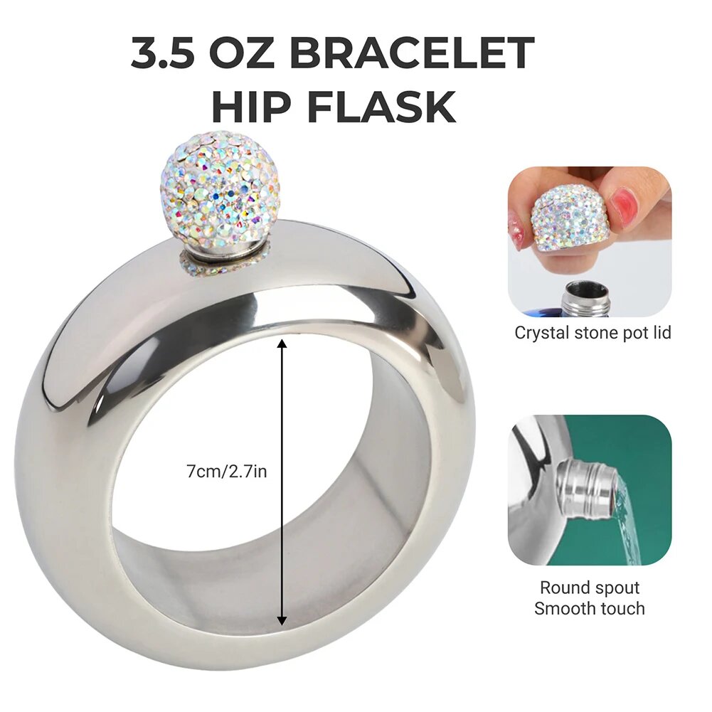 Шунмаи круглая фляга-браслет из нержавеющей стали