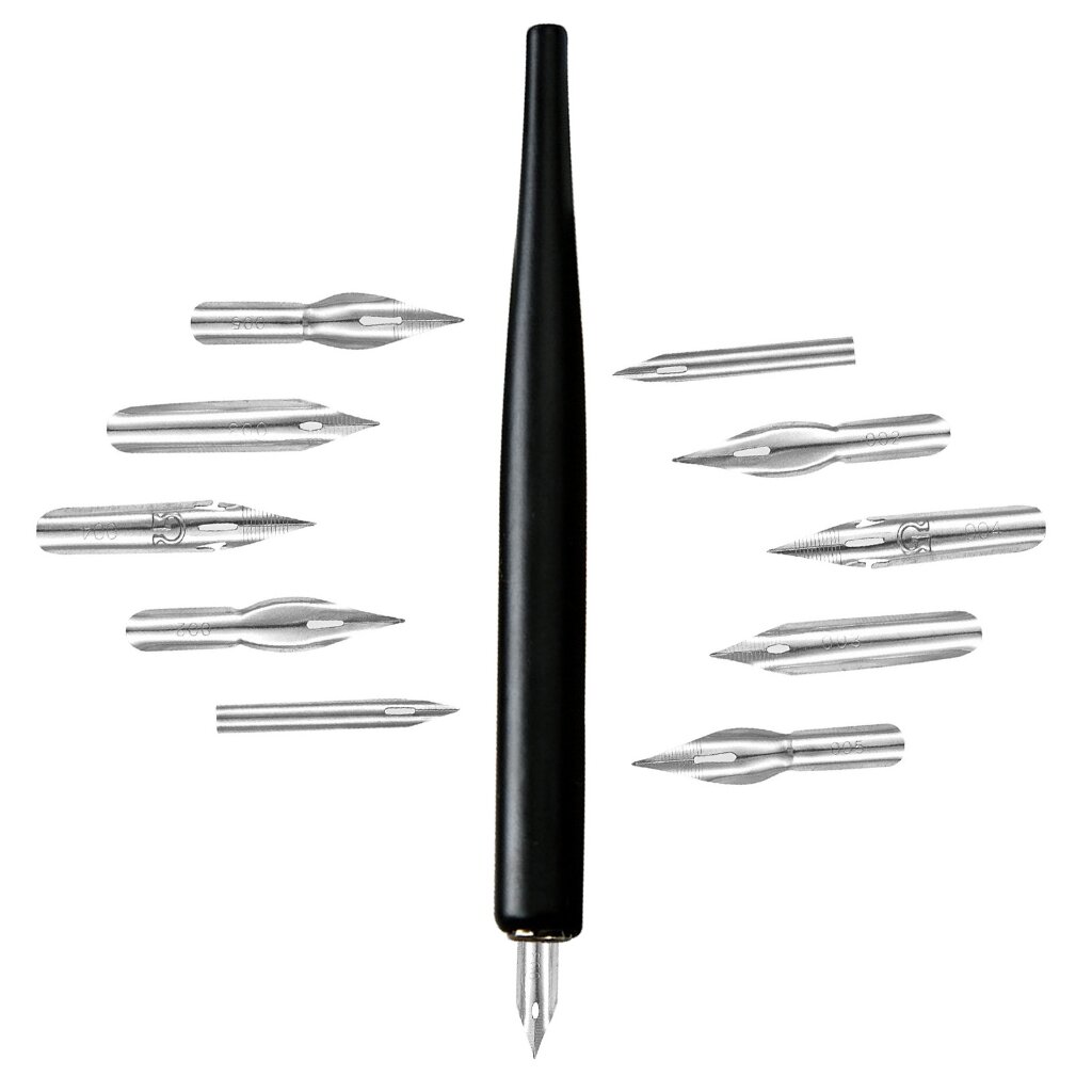 Держатель для Погружного Пера и Набор из 5 Сменных Наконечников для Рисования от Руки Новичками