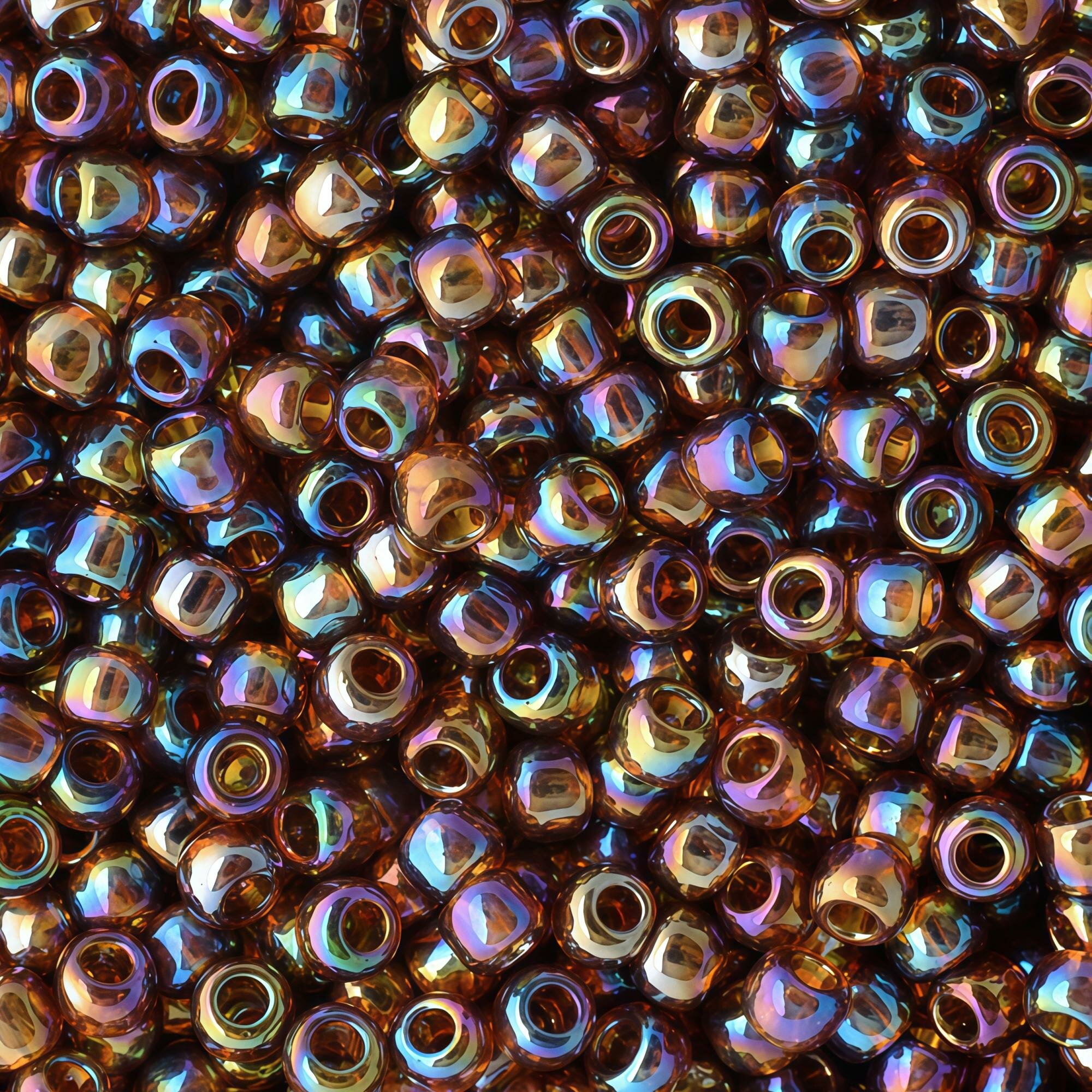 Бисер TOHO круглый, размер 11/0, цвет #177 (Радужный прозрачный, дымчатый топаз), 10 грамм