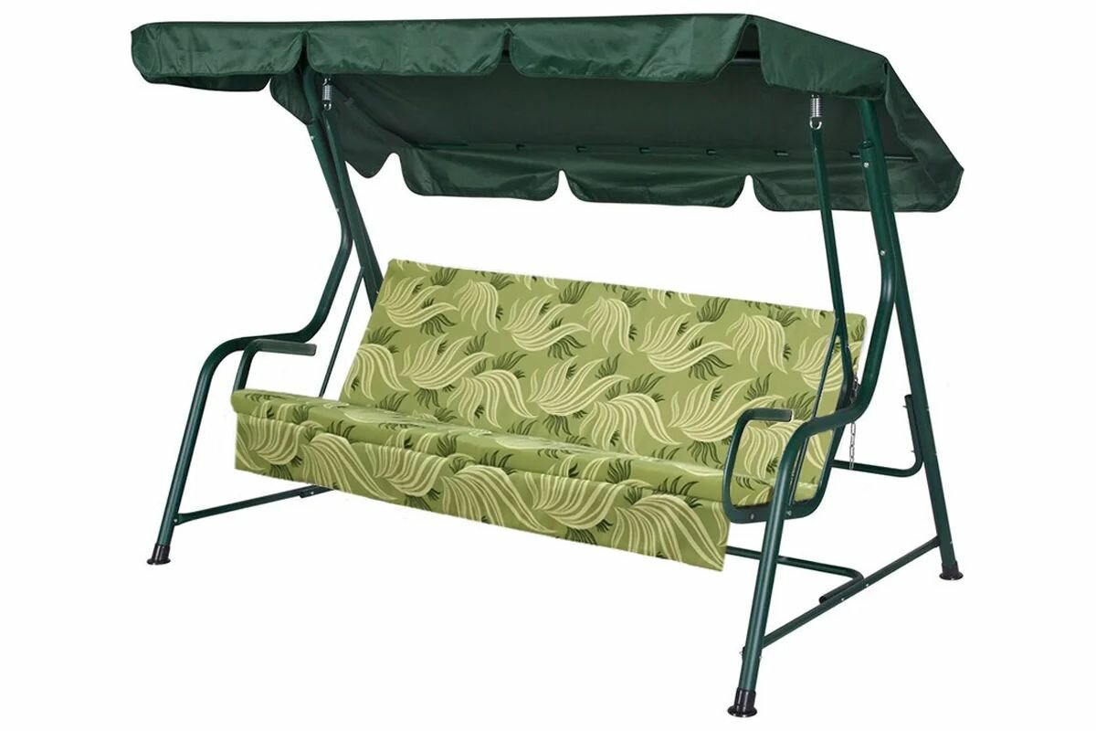 Качели Удачная Мебель "Сантьяго" A46G, садовые, 3-местные, каркас металл, салатовые