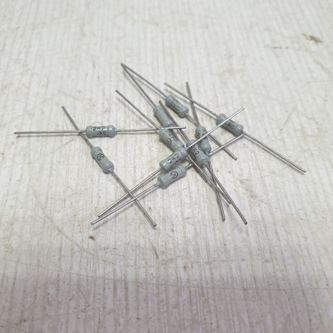 Радиодетали. Набор из 10 резисторов 2К2 JK9, винтаж СССР