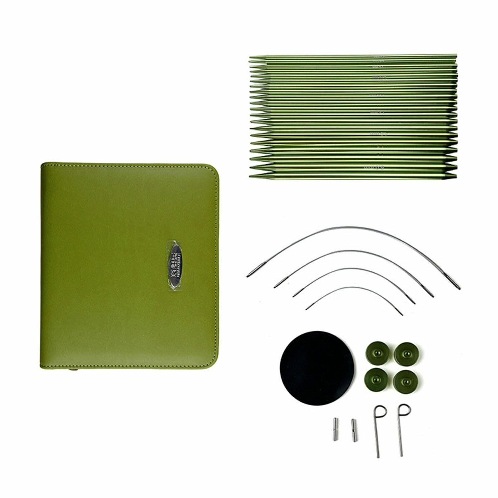 Алюминиевый набор круглых спиц для вязания с футляром и аксессуарами