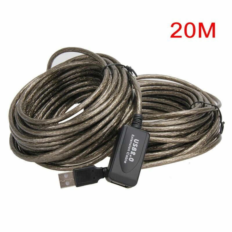 Высокоскоростной активный ретранслятор USB 2.0 20M, удлинительный кабель-адаптер с разъемами «папа-мама», проводной адаптер для передачи данных