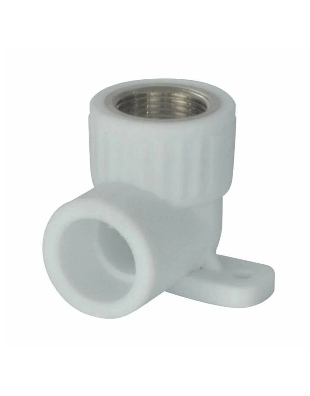 Угольник PP-R комбинированный белый Дн 25х3/4" ВР с креплением VALFEX 10120125