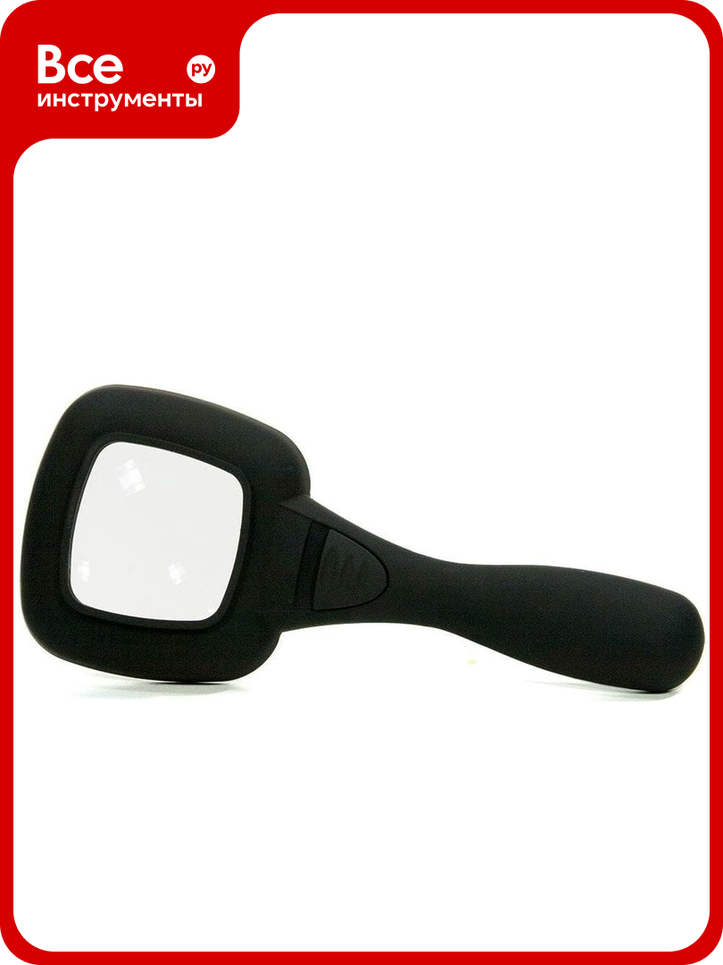 Ручная квадратная лупа REXANT 4х с подсветкой LED 6шт, для зрительного увеличения различных предметов