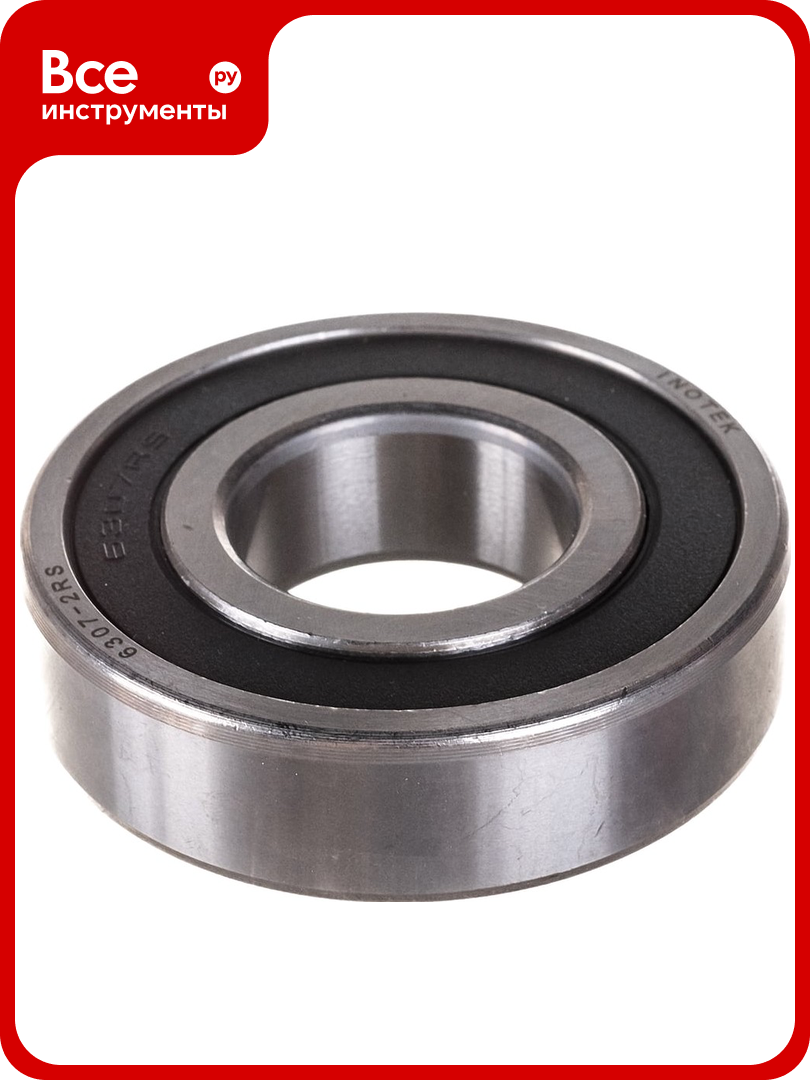 Подшипник инотэк 6307-2RS 4680150971908 шариковый однорядный радиальный закрытый с двух сторон стальной корпус