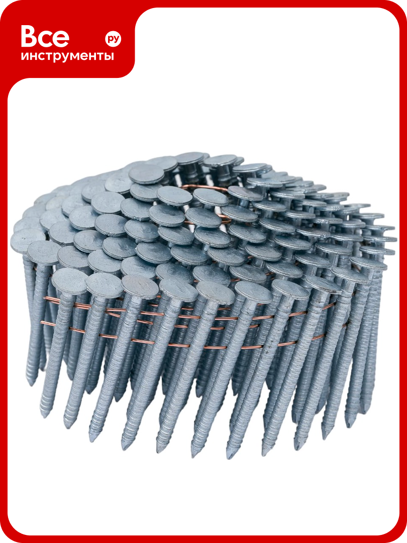 Барабанный кровельный гвоздь спгф 45х3.1 мм, ершеный, цинк (Zn), 1440 шт. ГКБ_453.1_Ер_Пр_Цн_СПГФ, 0,5 мм,