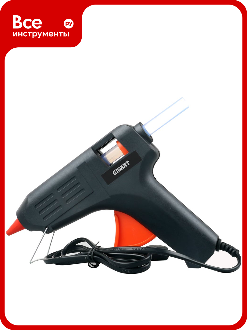 Клеевой, 50, пистолет 50 Вт Gigant GG-50, Пластиковая, надежного склеивания различных материалов