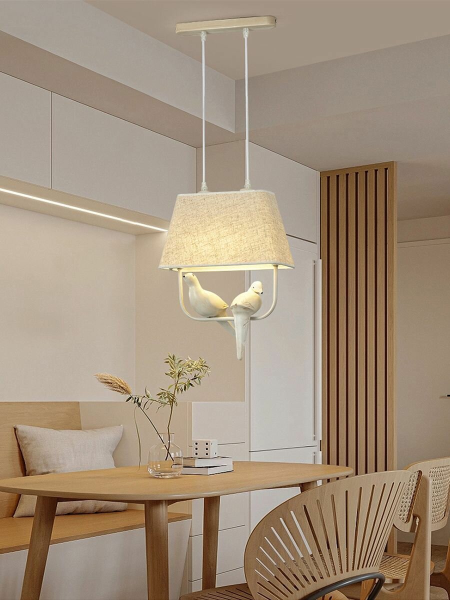 Ресторанная люстра, скандинавская, орнамент птичка, люстра