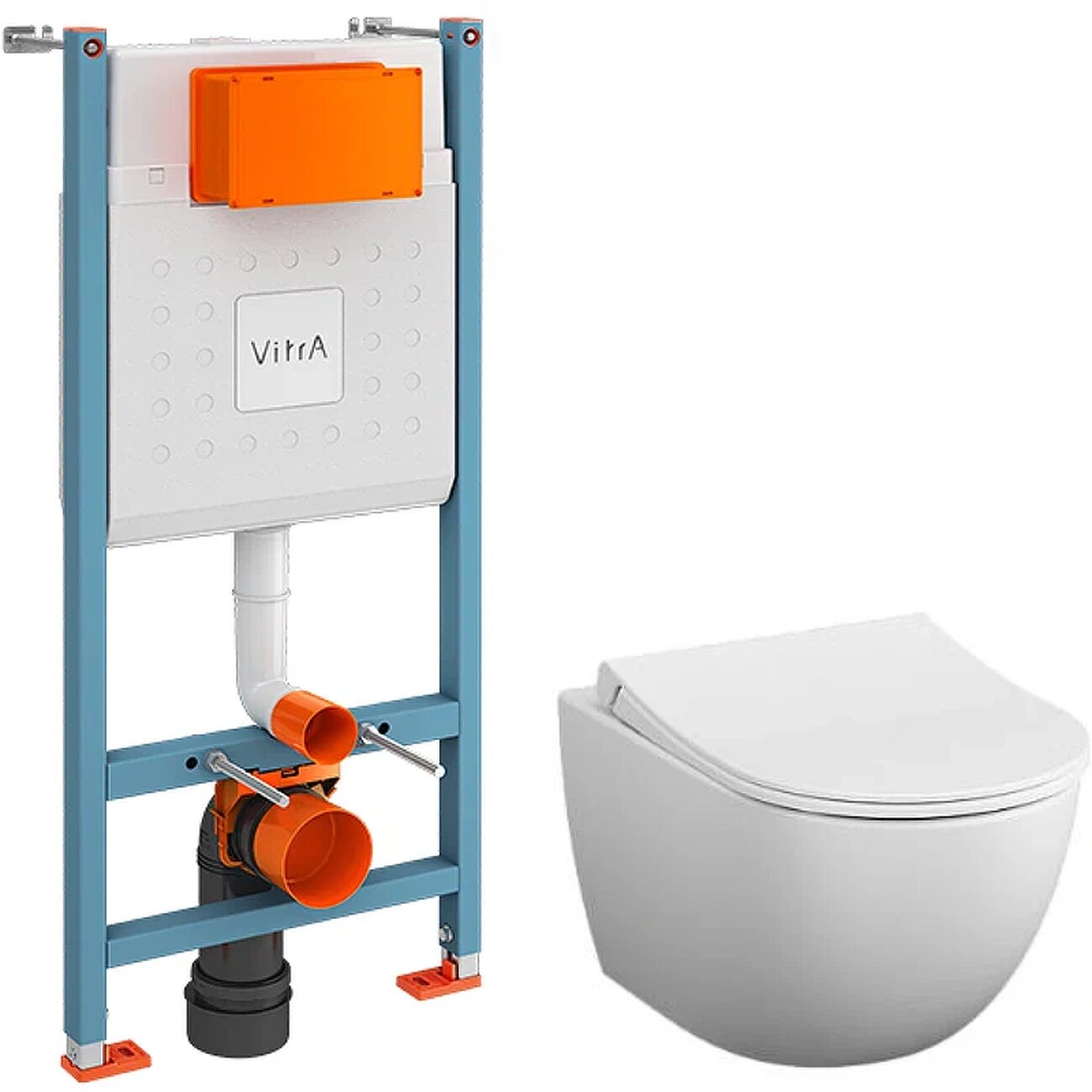 Унитаз с инсталляцией Vitra Sento Rim-Eх с микролифтом 9830B003-7211