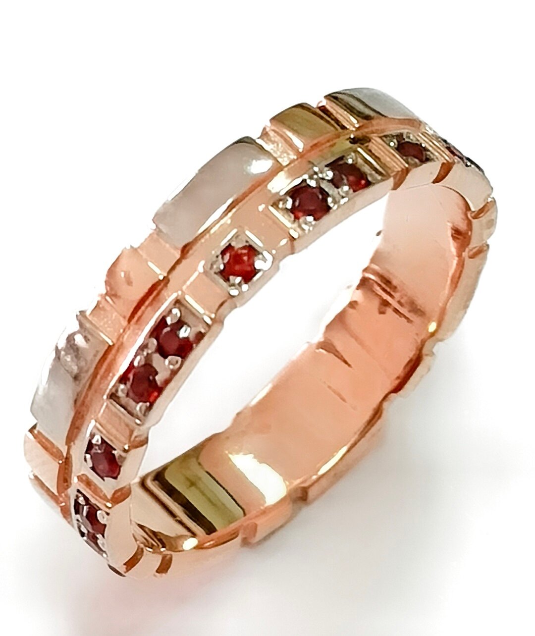 Кольцо, серебро, 925 проба, золочение, гранат