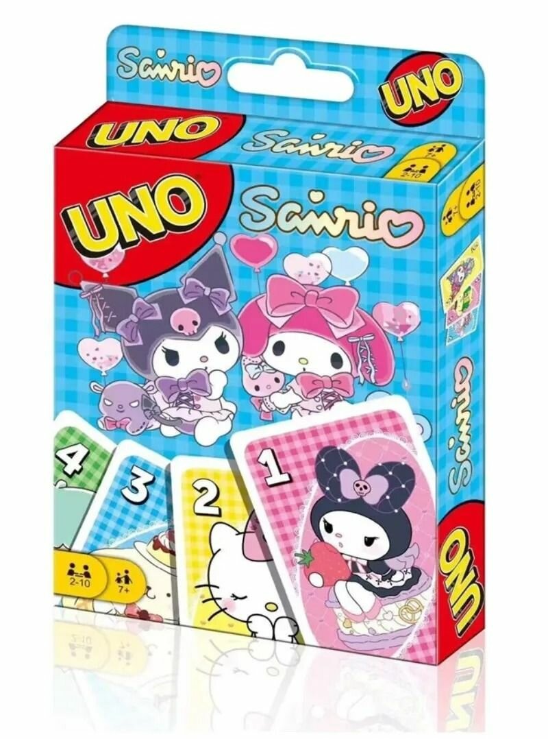 Настольная карточная игра UNO Sanrio карт, Новая версия игры для всей семьи.