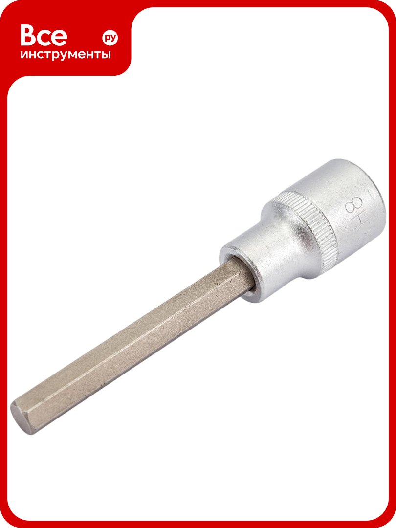 Головка, 8, со вставкой шестигранник 8 мм, 1/2", L=100 мм АвтоDело 39388 14982
