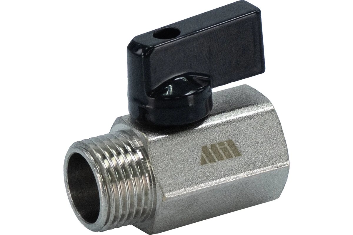 Millennium шаровой латунный никилерованный мини кран 1/2 внутренняя наружная резьба KMHB12