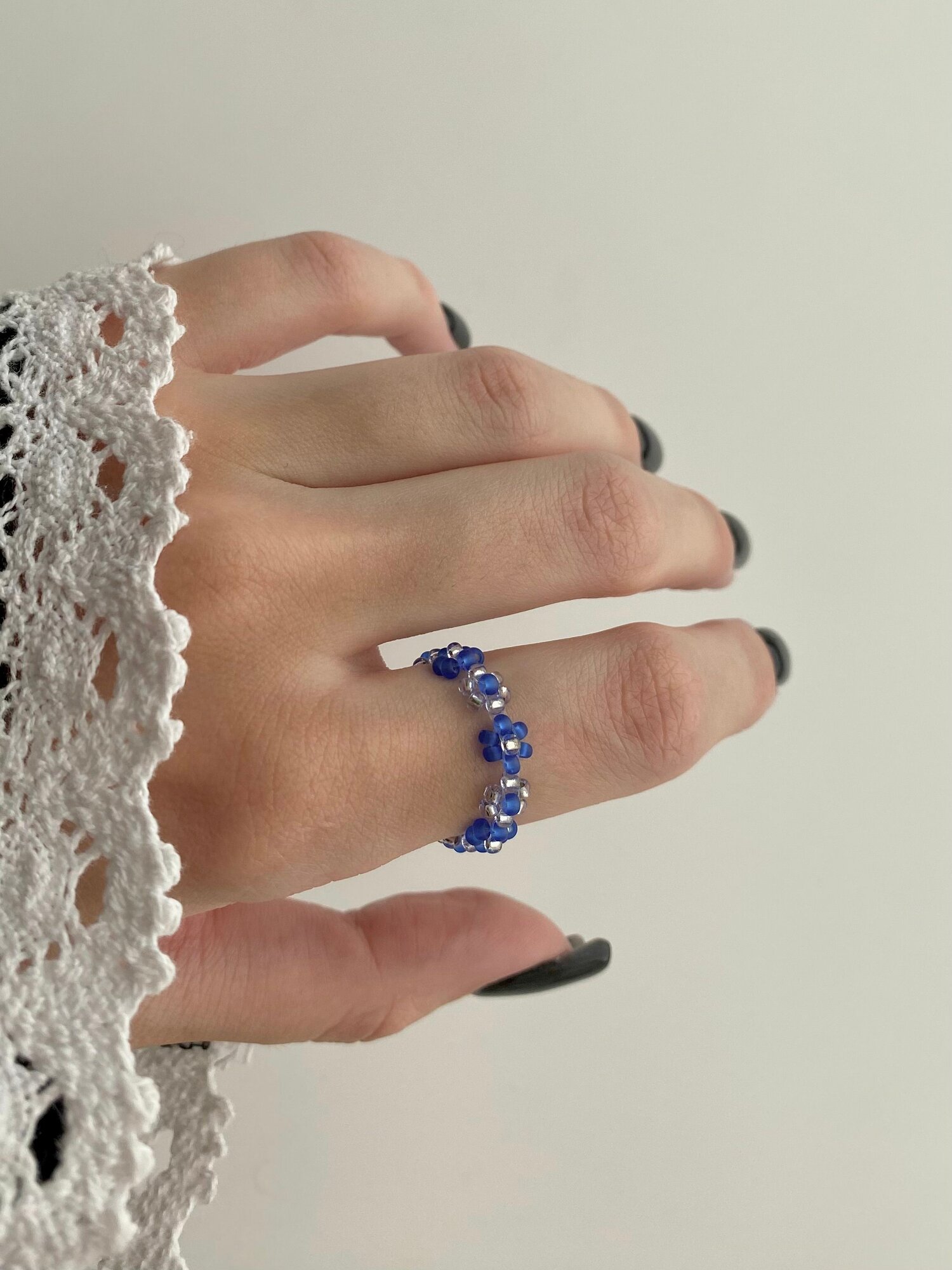 Кольцо плетеное, бисер