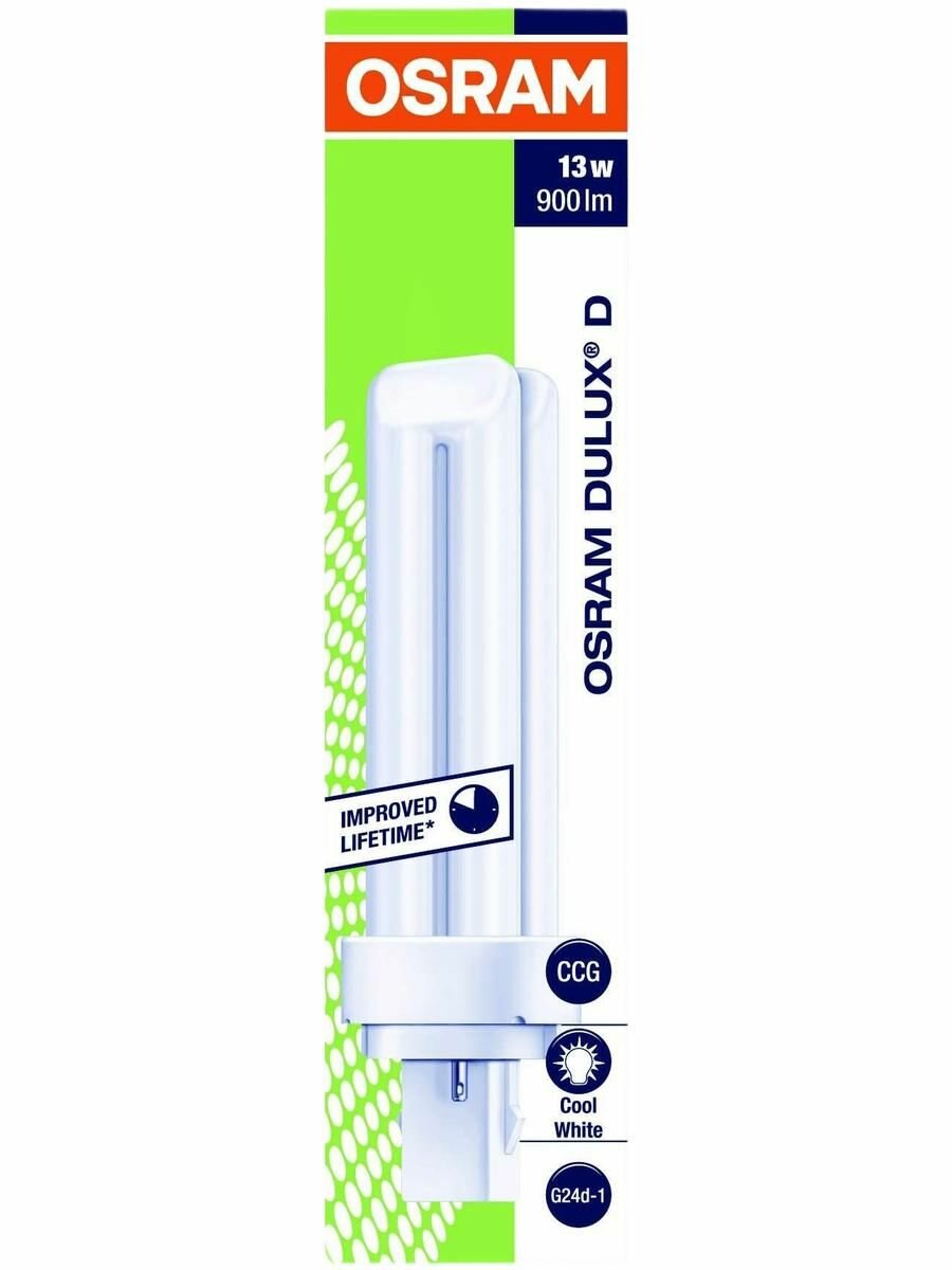 Лампа люминесцентная компакт. DULUX D 13W/827 G24d-1 OSRAM