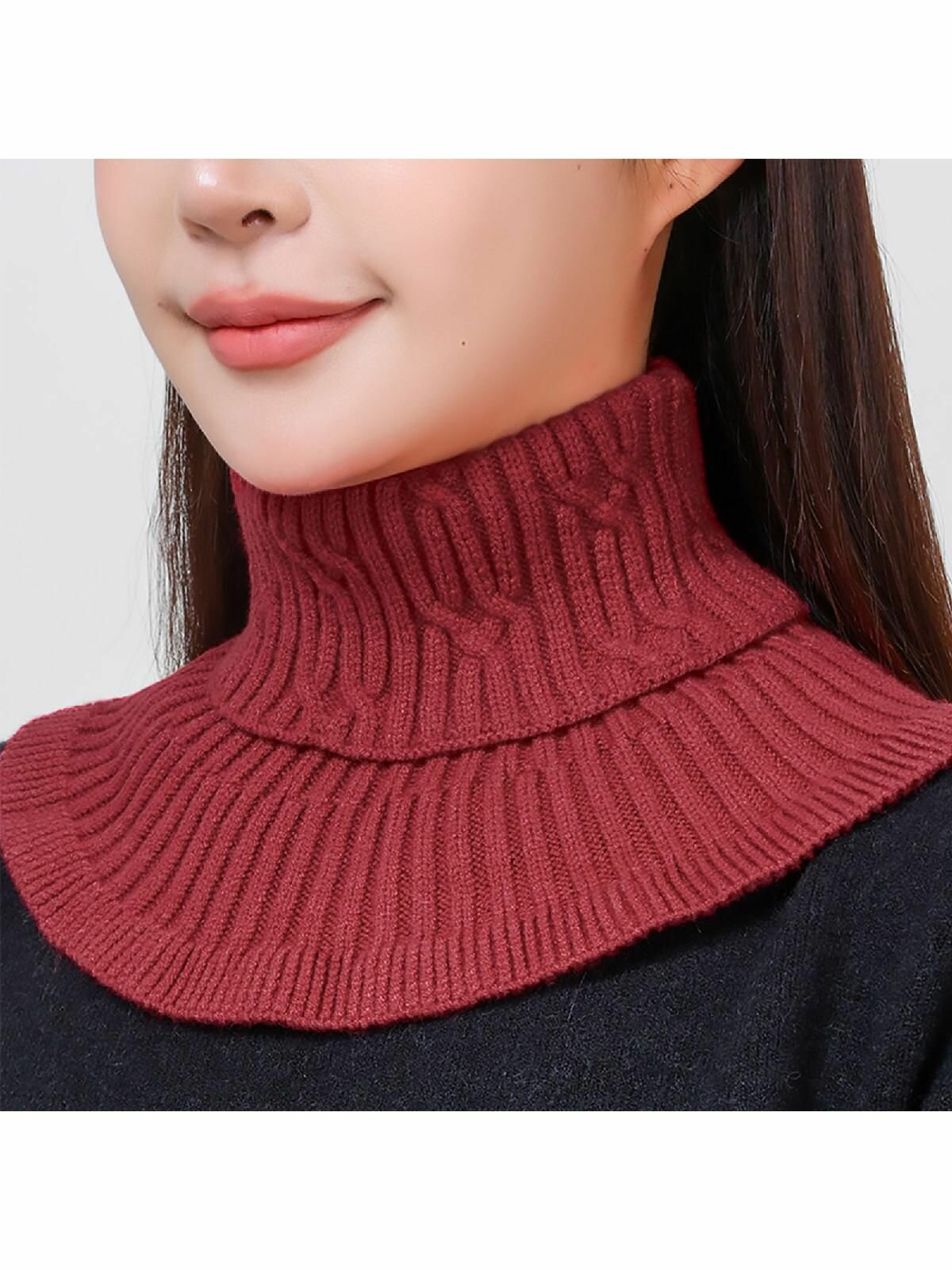 (1 шт.) Теплый нагрудник с высоким воротником-Черный