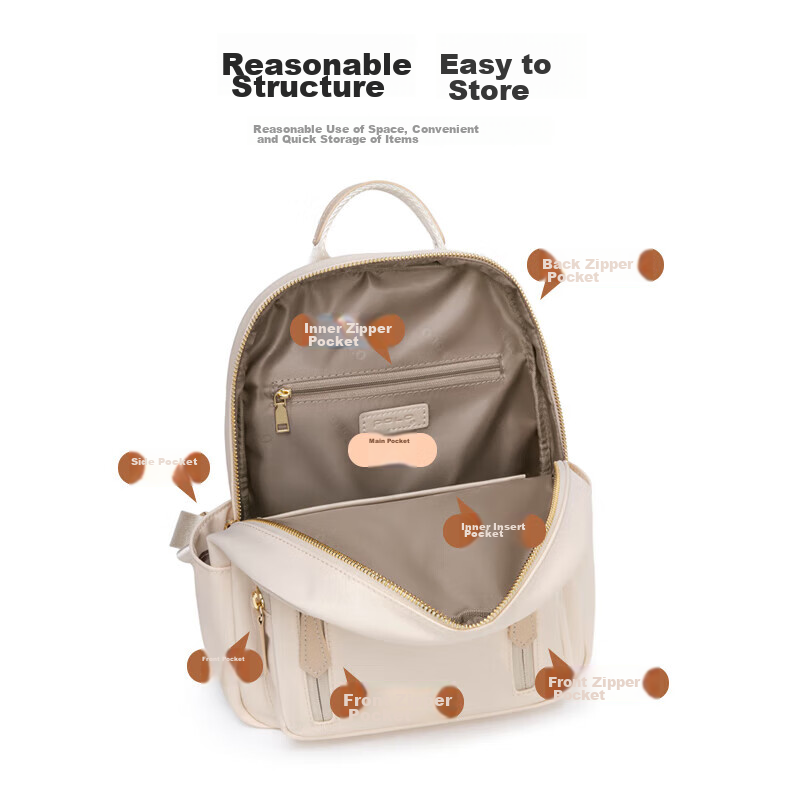Рюкзак POLO, Backpack for Women Lightweight Double Shoulder Bag Schoolbag, для путешествий, городской, повседневный, школьный, лёгкий, для женщин