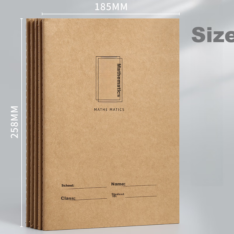 Faramon 5-Pack Math Notebooks for Elementary School Students in Grades 3-4, Standard 300-Grid Middle School Homework Books, Thick B5 Large Grid Composition Notebooks