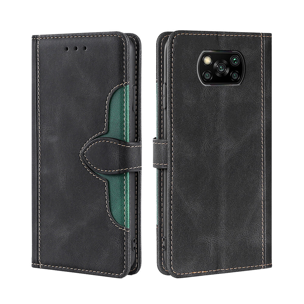 Чехол-книжка MyPads для Xiaomi Poco X3/Poco X3 Pro / Сяоми Поко X3/Поко Х3 Про, узор в сочетании с другим цветом (черный)