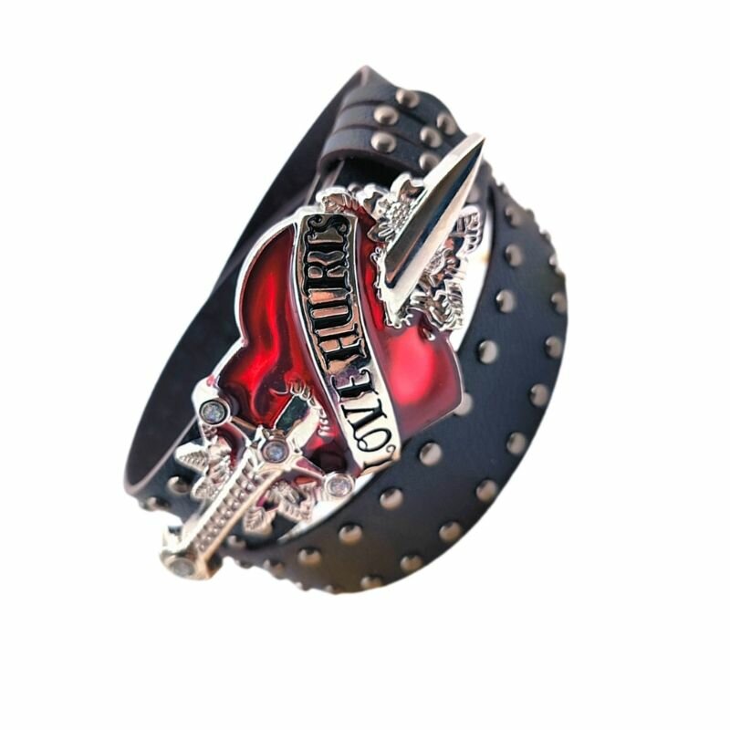 Y2K one sword through the heart belt-черный