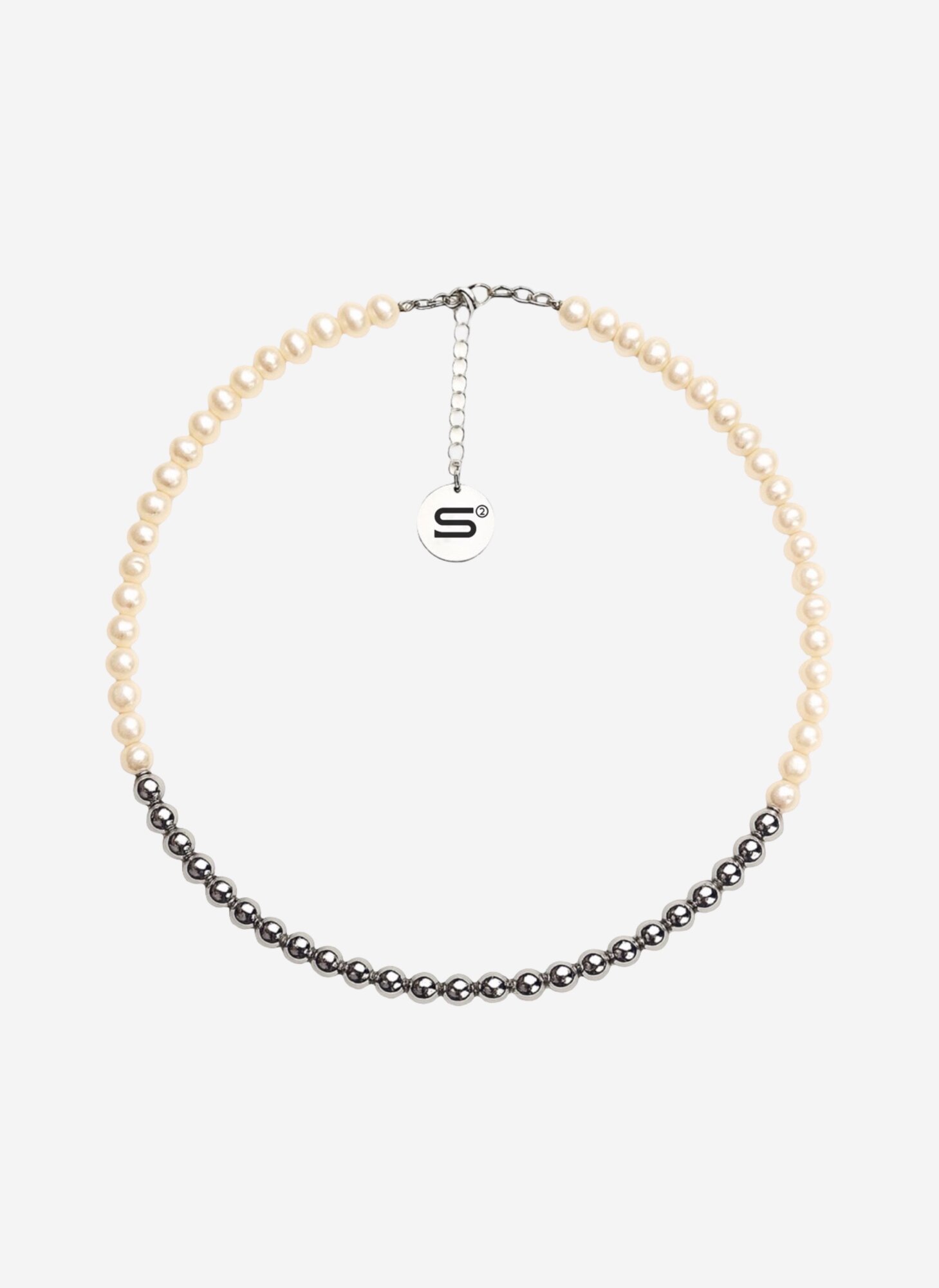 Колье 2SICK, жемчуг барочный, гематит