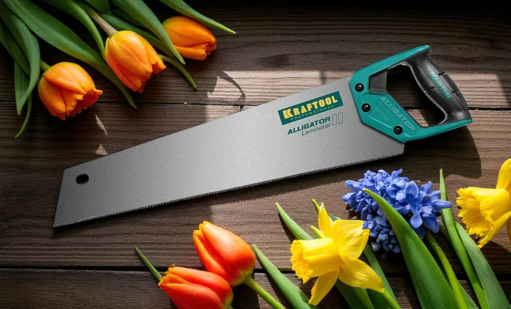 Ножовка по ламинату Kraftool Alligator LAMINATOR, 500 мм, 11 TPI 3D зуб, 15207