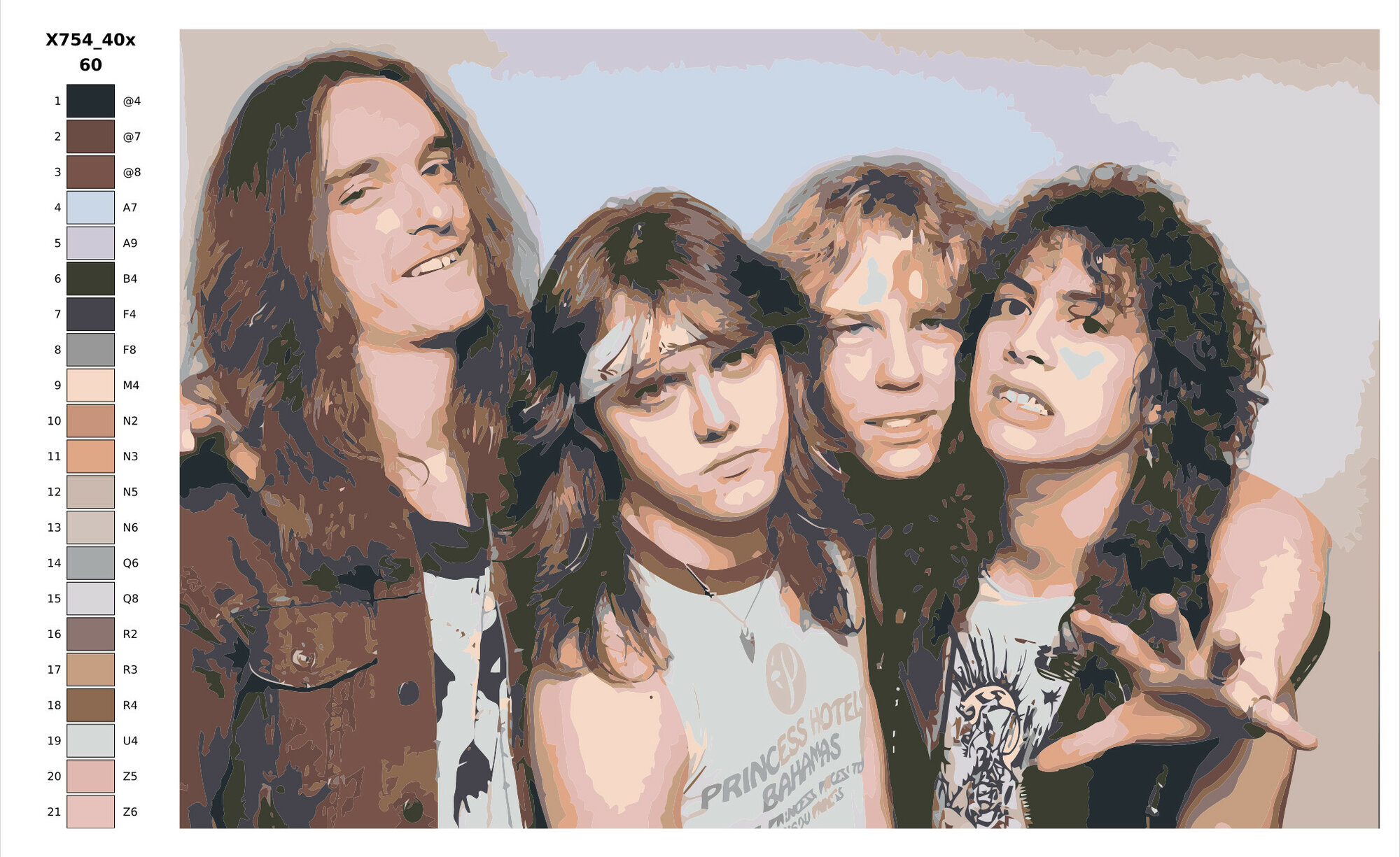 Картина по номерам X-754 "Рок-группа Metallica" 60х90