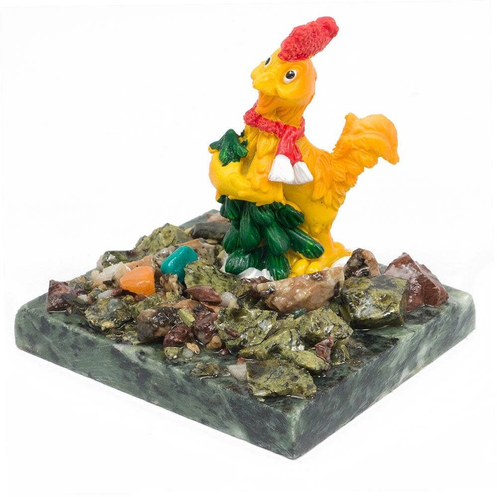 Сувенир "Петух с елкой №2" змеевик 117447