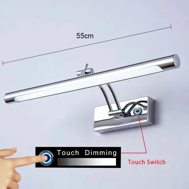 430 мм/550 мм, легкий и роскошный, простой, персонализированный, сенсорный выключатель, регулируемая зеркальная лампа, светодиодный настенный светильник, современная ванная комната