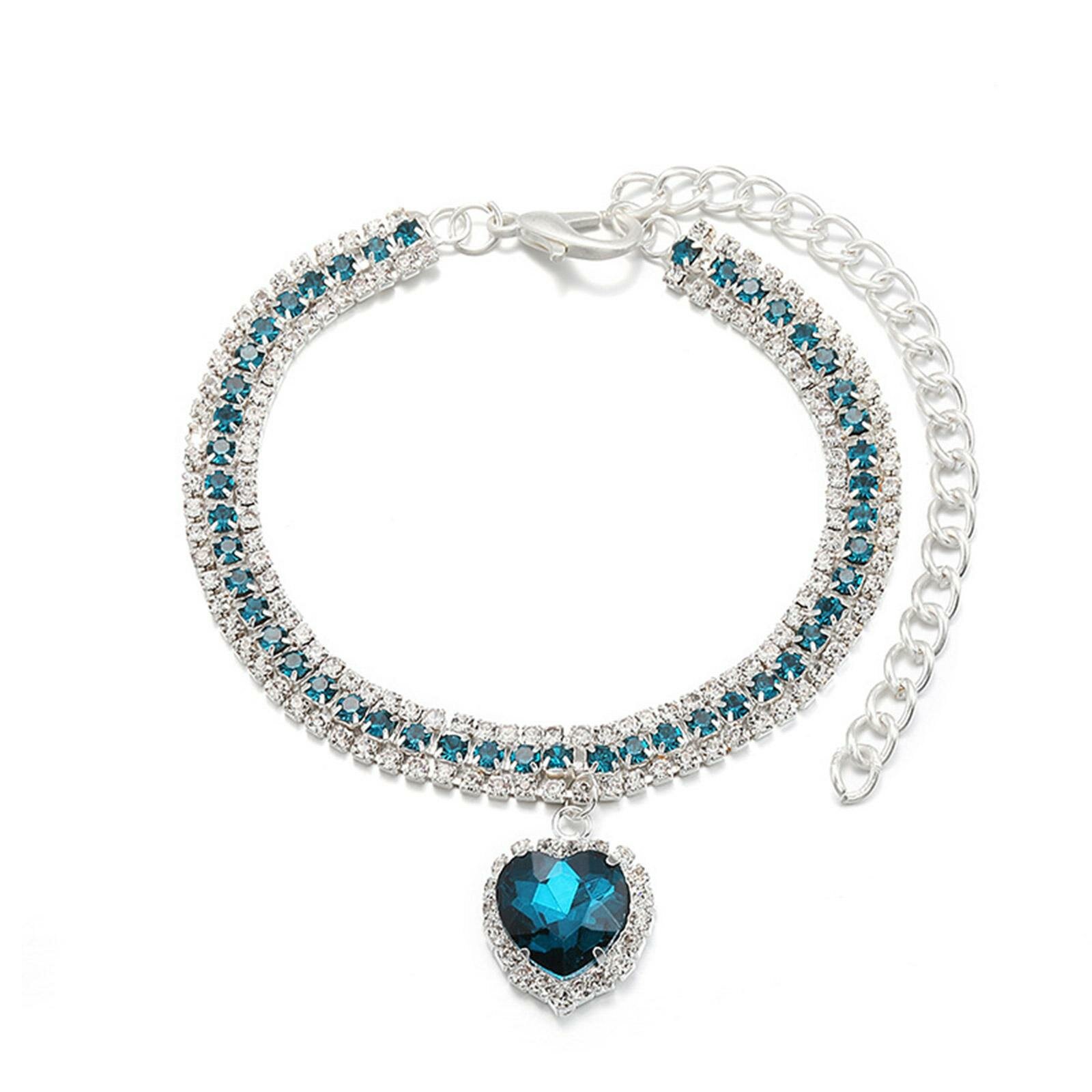 Ожерелье для домашних животных с кристаллами в форме сердца