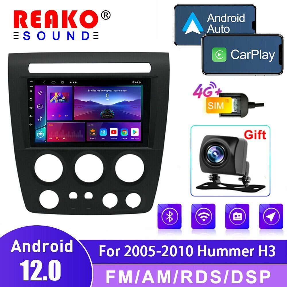 Штатная магнитола для Хаммер / Hummer H3 2005-2010 андроид 4G-SIM DSP Carplay 6+128 Гб Wifi GPS Bluetooth Адаптация для России