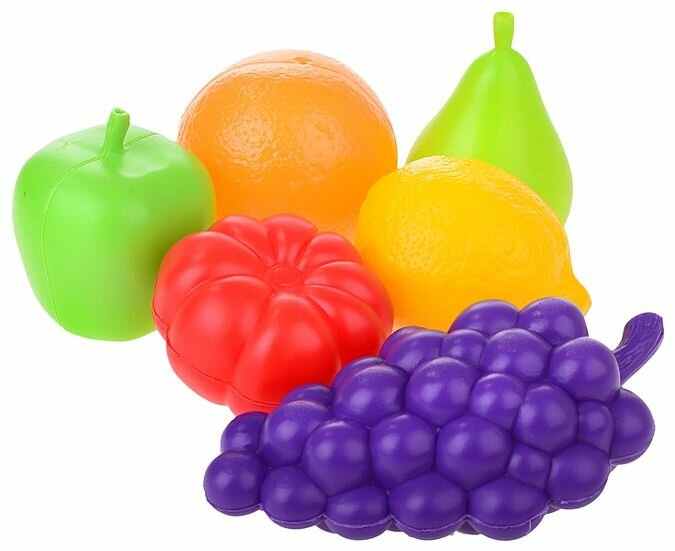 Игрушечный кухонный набор "Набор продуктов №3" в сеточке, пластиковые фрукты, игровые продукты, детская сюжетно-ролевая игра, юный повар, 6 предметов