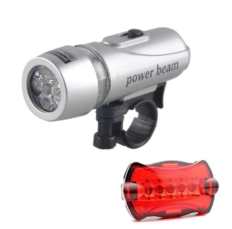Набор водонепроницаемых светодиодных велосипедных фонарей LED (передний и задний)/Велофонарь/ Фонарь для велосипеда