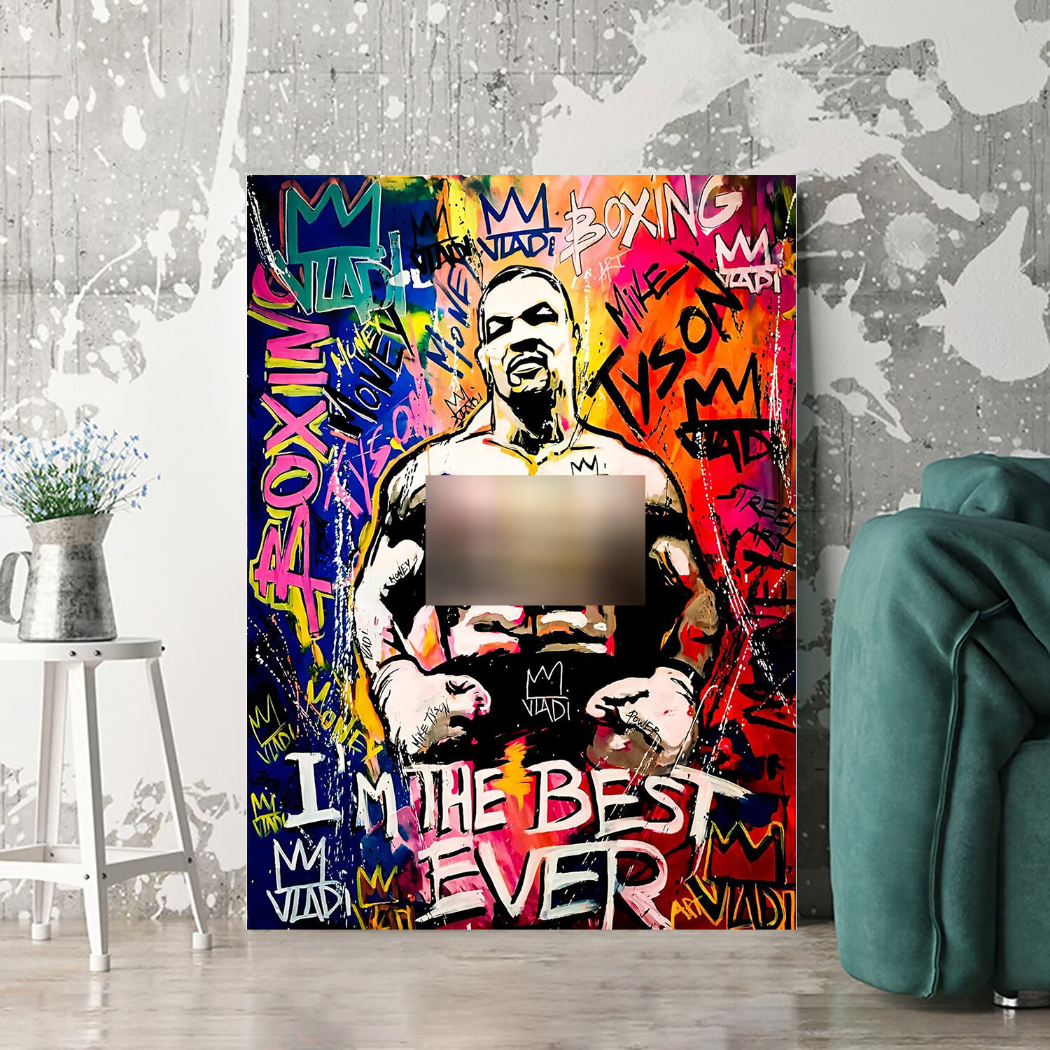 Картина интерьерная на стену - "Граффити, поп арт, Бэнкси", 50х70 см.