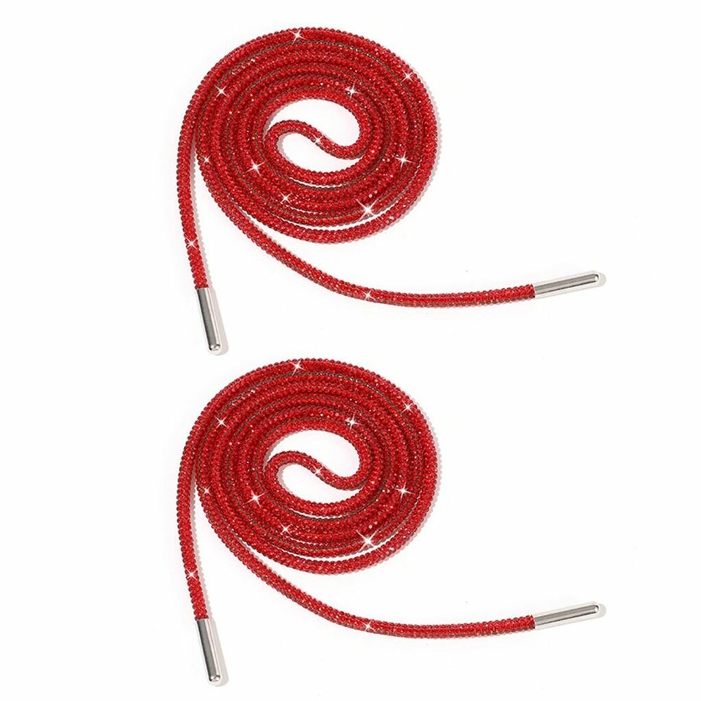 Блестящие шнурки - ярко-красные