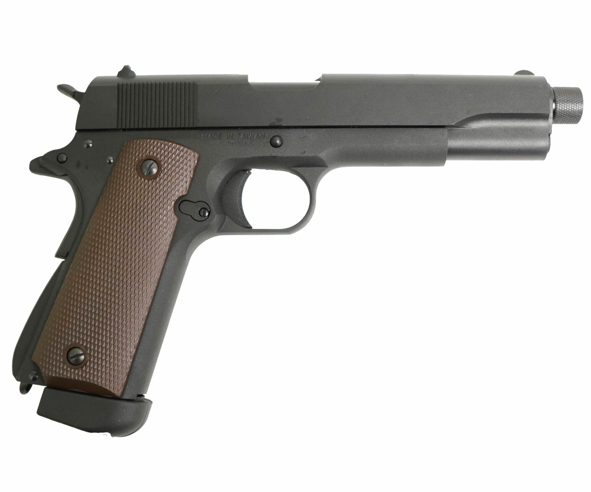 Страйкбольный пистолет KJW Colt M1911A1 TBC CO2 GBB, удлин. ствол