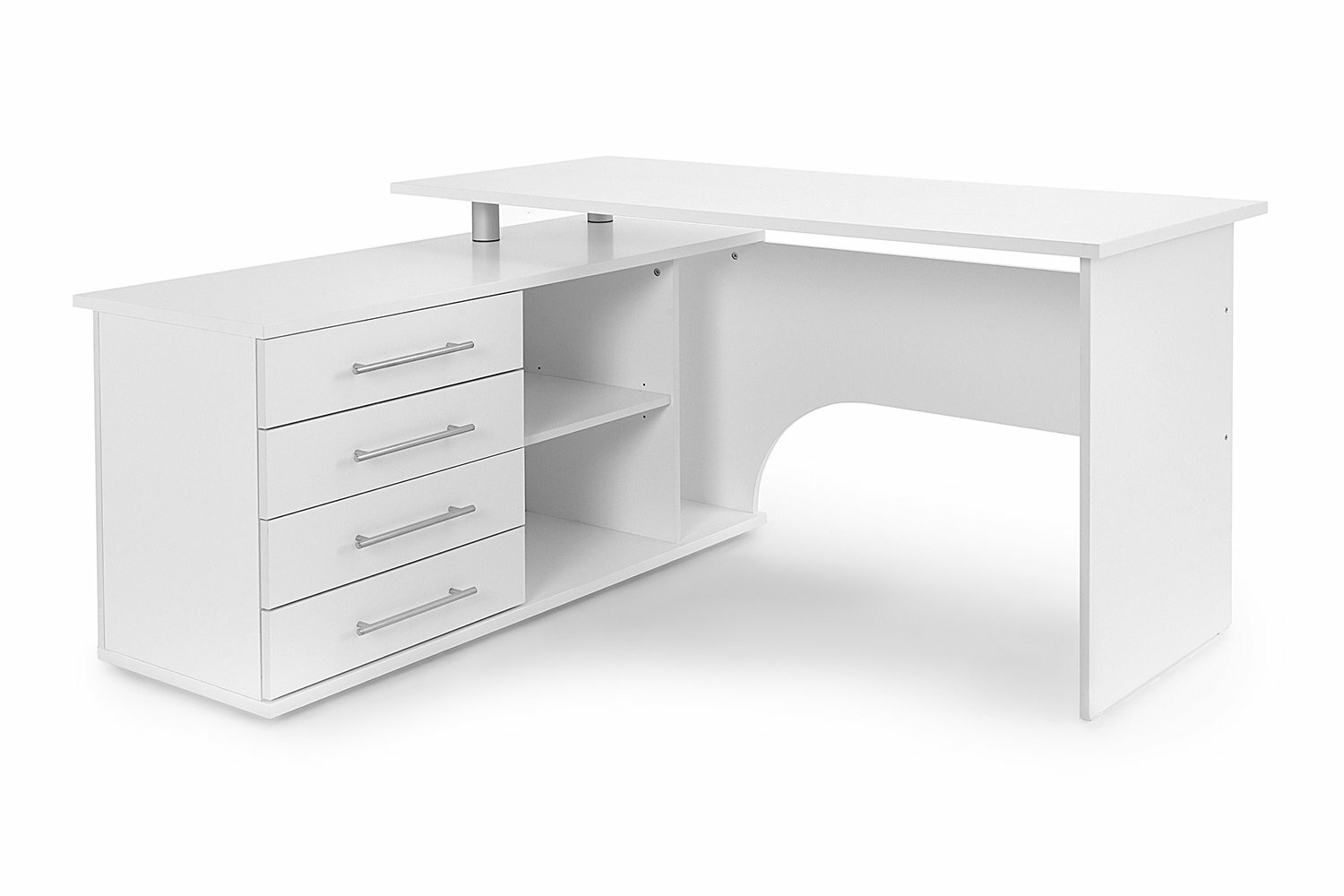 Компьютерный стол КСТ-109Л левосторонний, 140х75х127, цвет белый