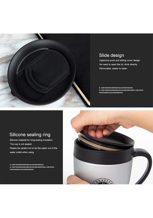 Кружка для кофе из нержавеющей стали, термос, термокружка для воды, портативная термокружка для бизнеса, черная