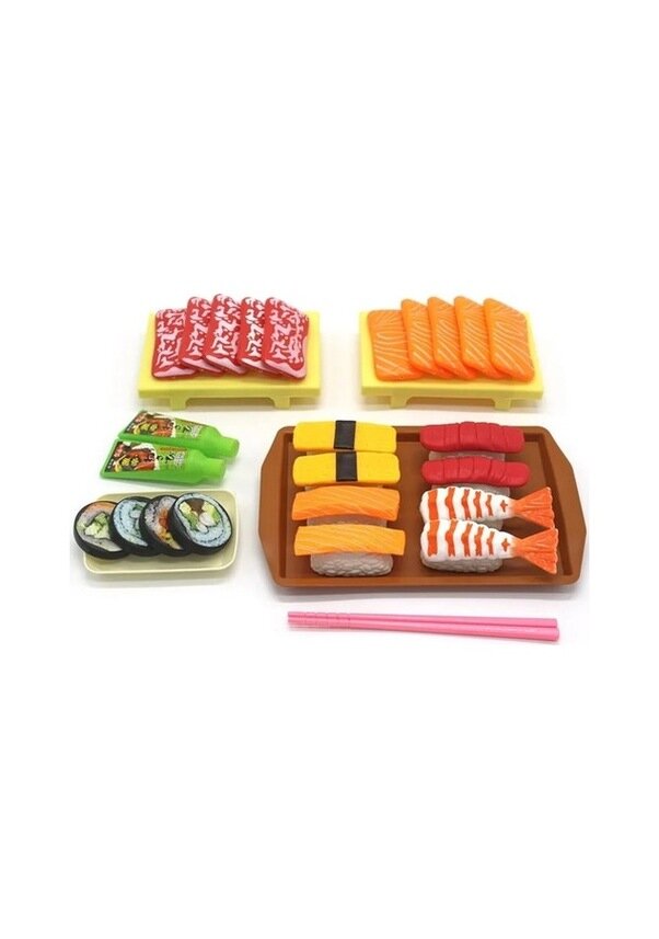 Yll00759 Стильная детская игрушка-симулятор барбекю, суши, еда, сашими, японская кухня, жареная курица, набор для барбекю, игрушечный домик для готовки, 8455, красочные наборы для дома и кухни для детей от 3 лет, пластик